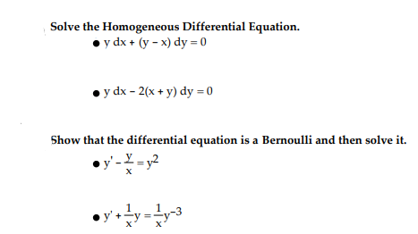 Solved Solve the Homogeneous Differential | Chegg.com