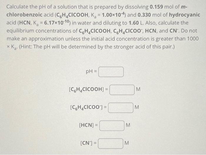 Solved Calculate the pH of a solution that is prepared by | Chegg.com