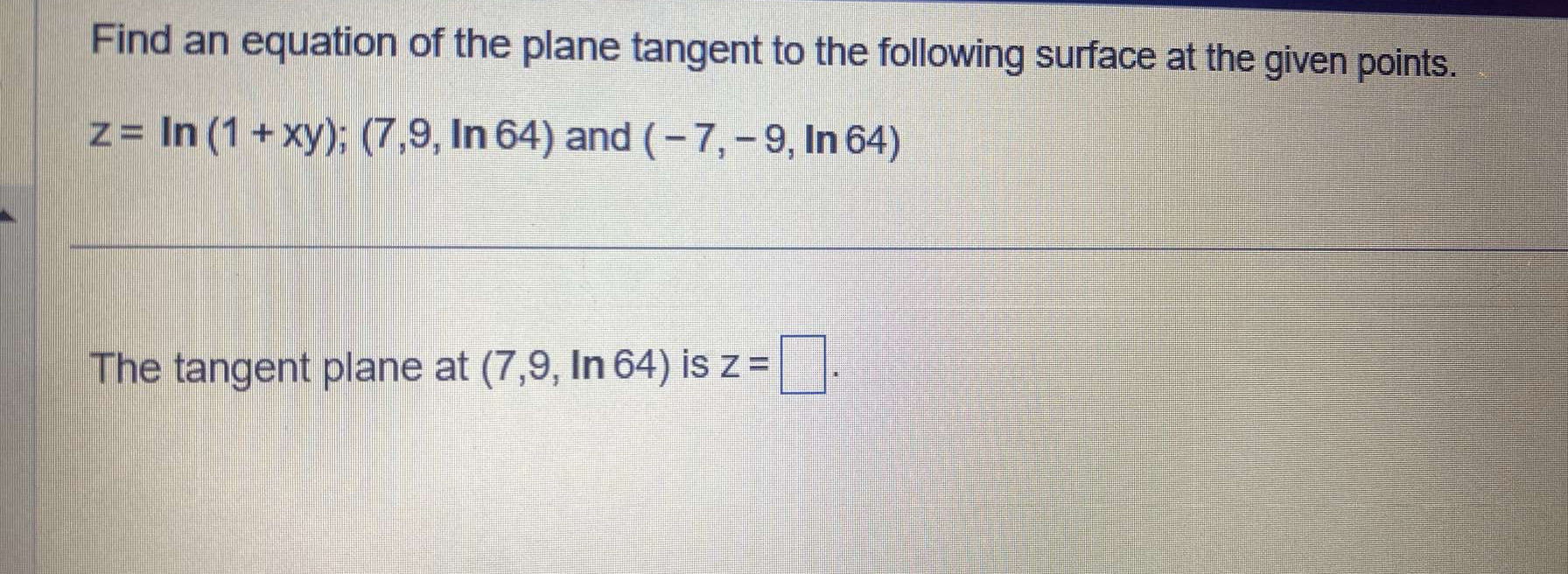 Solved Find an equation of the plane tangent to the | Chegg.com