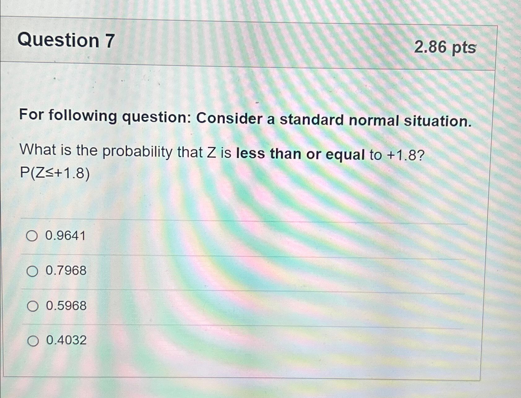 Solved Question 72.86ptsFor following question: Consider a | Chegg.com
