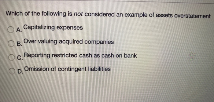 Solved Which of the following is not considered an example | Chegg.com