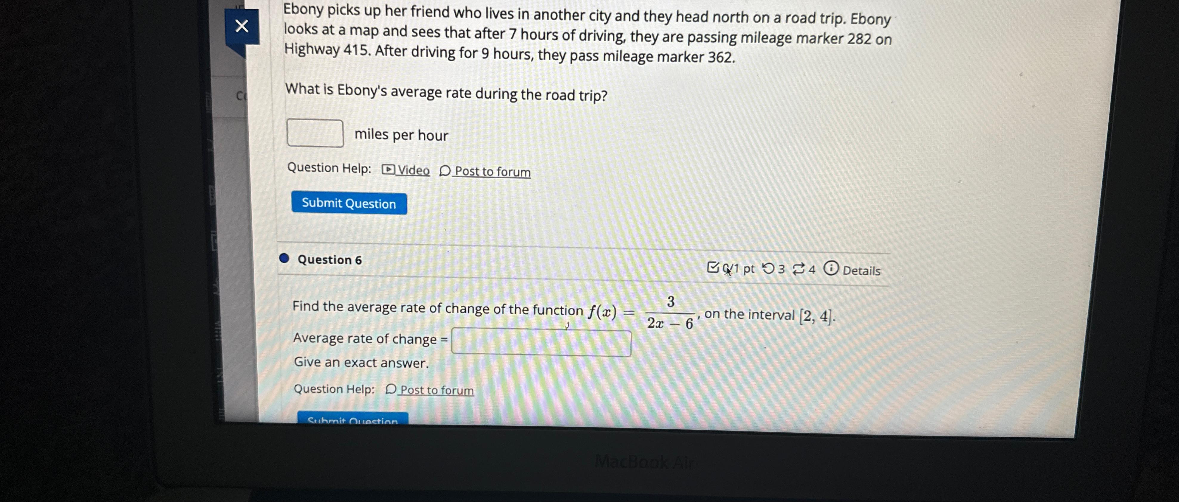 Solved Ebony picks up her friend who lives in another city | Chegg.com