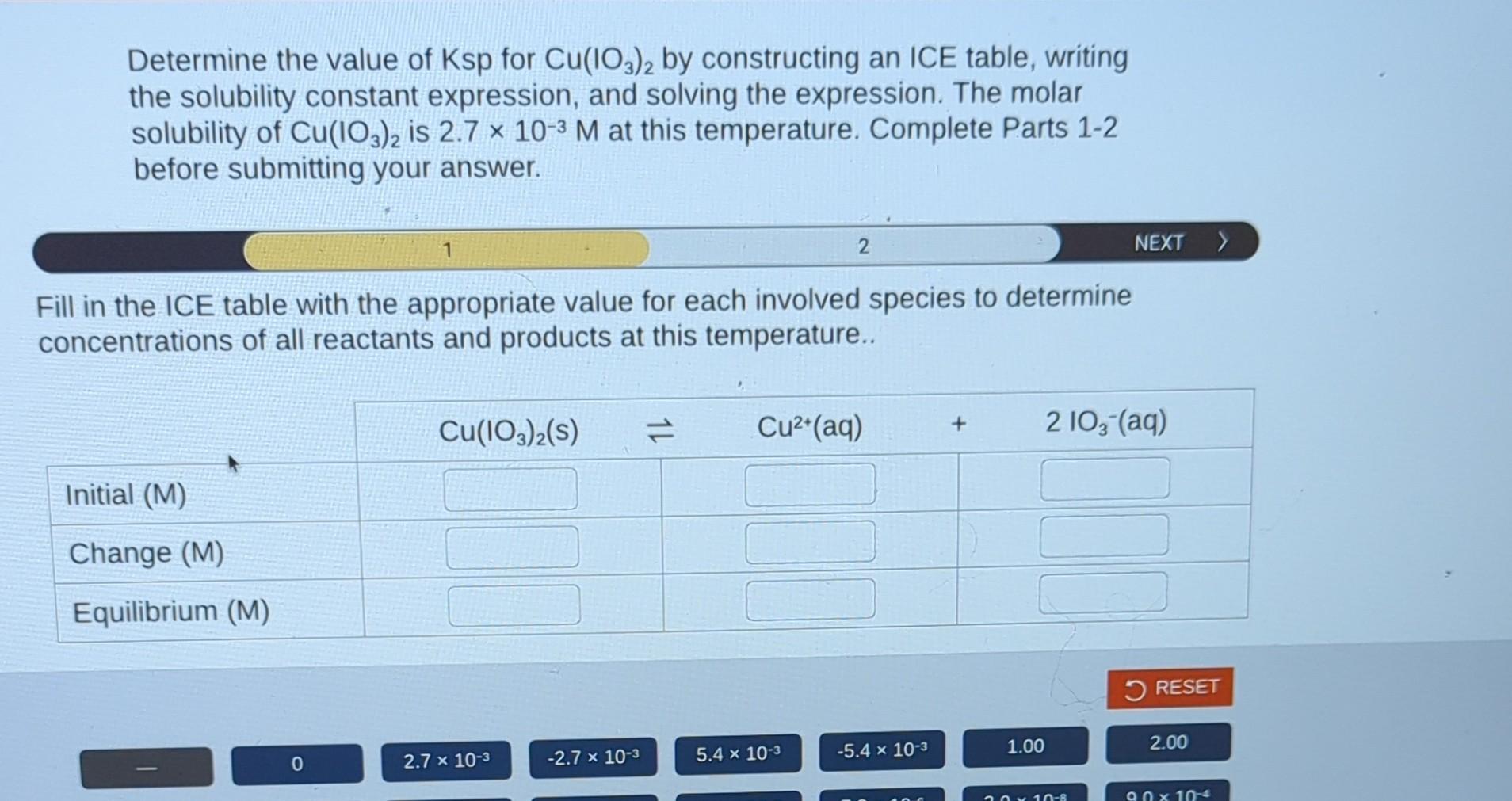 Determine the value of Ksp for Cu(IO3)2 by | Chegg.com