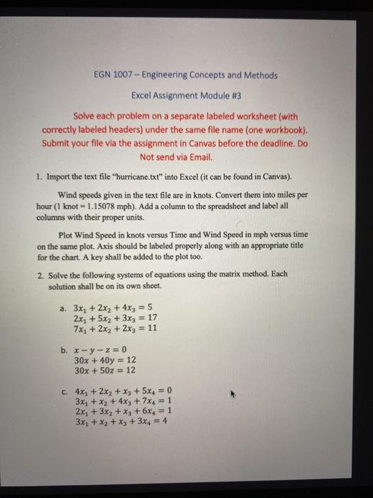 Solved 2. Solve the following systems of equations using the | Chegg.com
