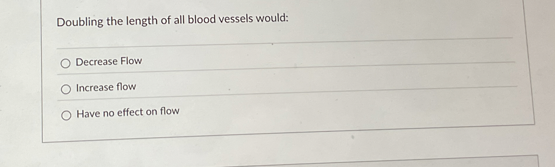 Solved Doubling the length of all blood vessels | Chegg.com