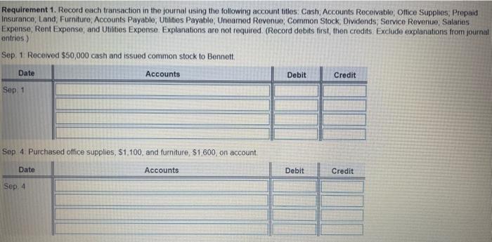Solved Requirements 1. Record each transaction in the | Chegg.com