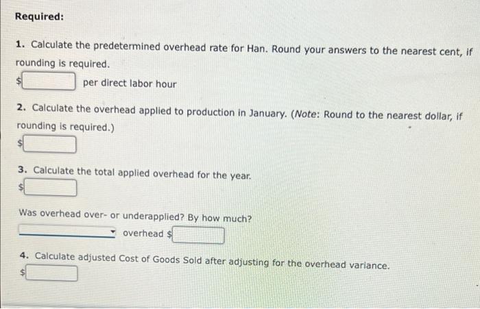 Solved Calculating the Predetermined Overhead Rate, Applying | Chegg.com