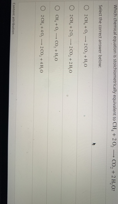 Solved Which chemical equation is stoichiometrically | Chegg.com