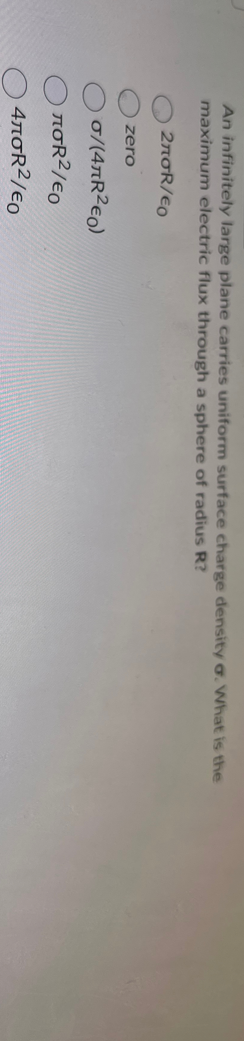 Solved An Infinitely Large Plane Carries Uniform Surface