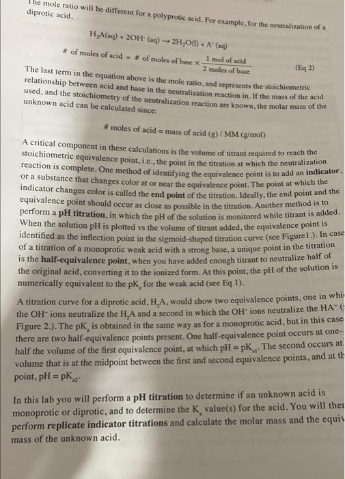 Determining the Equivalent Mass and the Molar Mass | Chegg.com