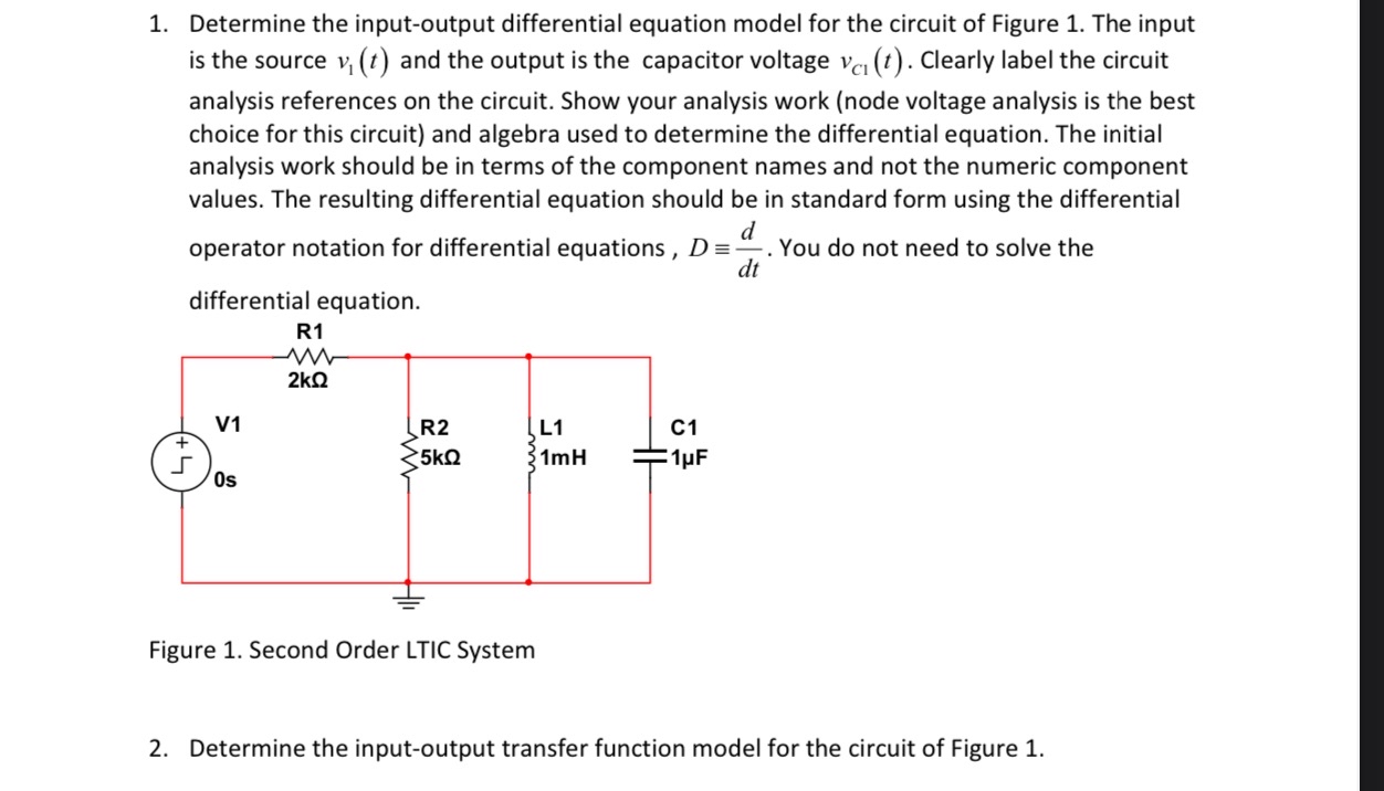 Determine the input-output differential equation | Chegg.com