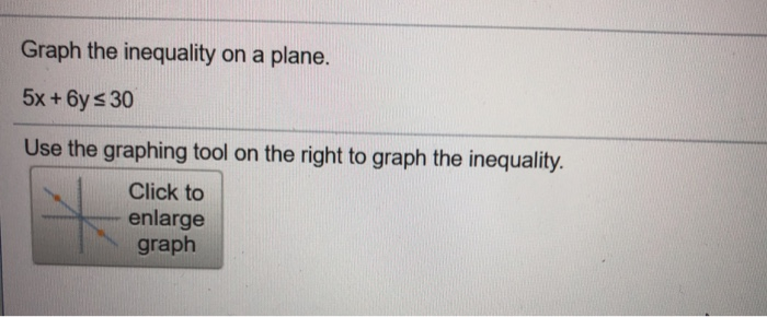 Solved Graph the inequality on a plane. 5x + 6y s 30 Use the | Chegg.com