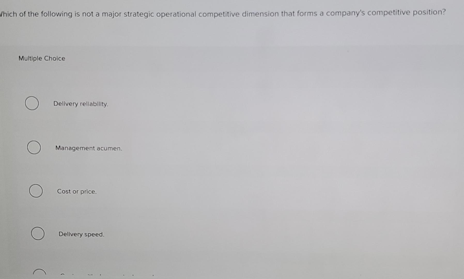 Solved Which of the following is not a major strategic | Chegg.com