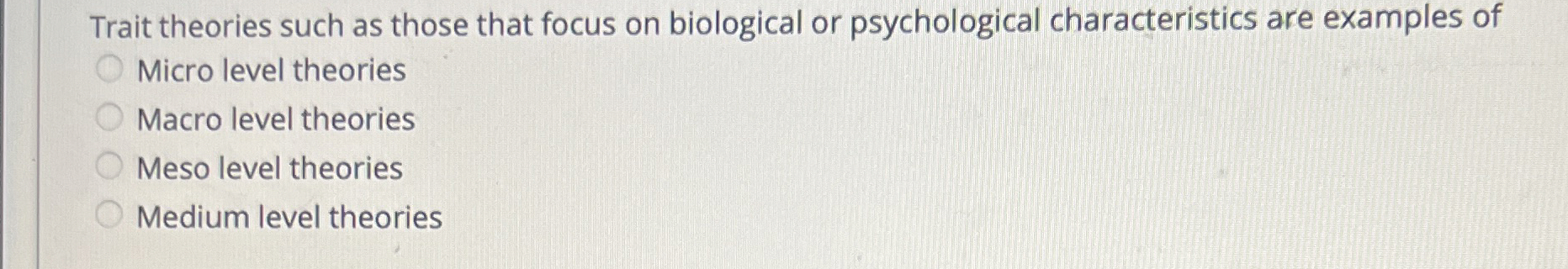Solved Trait theories such as those that focus on biological | Chegg.com