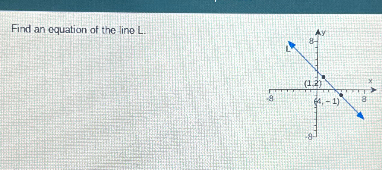 Solved Find an equation of the line L. | Chegg.com