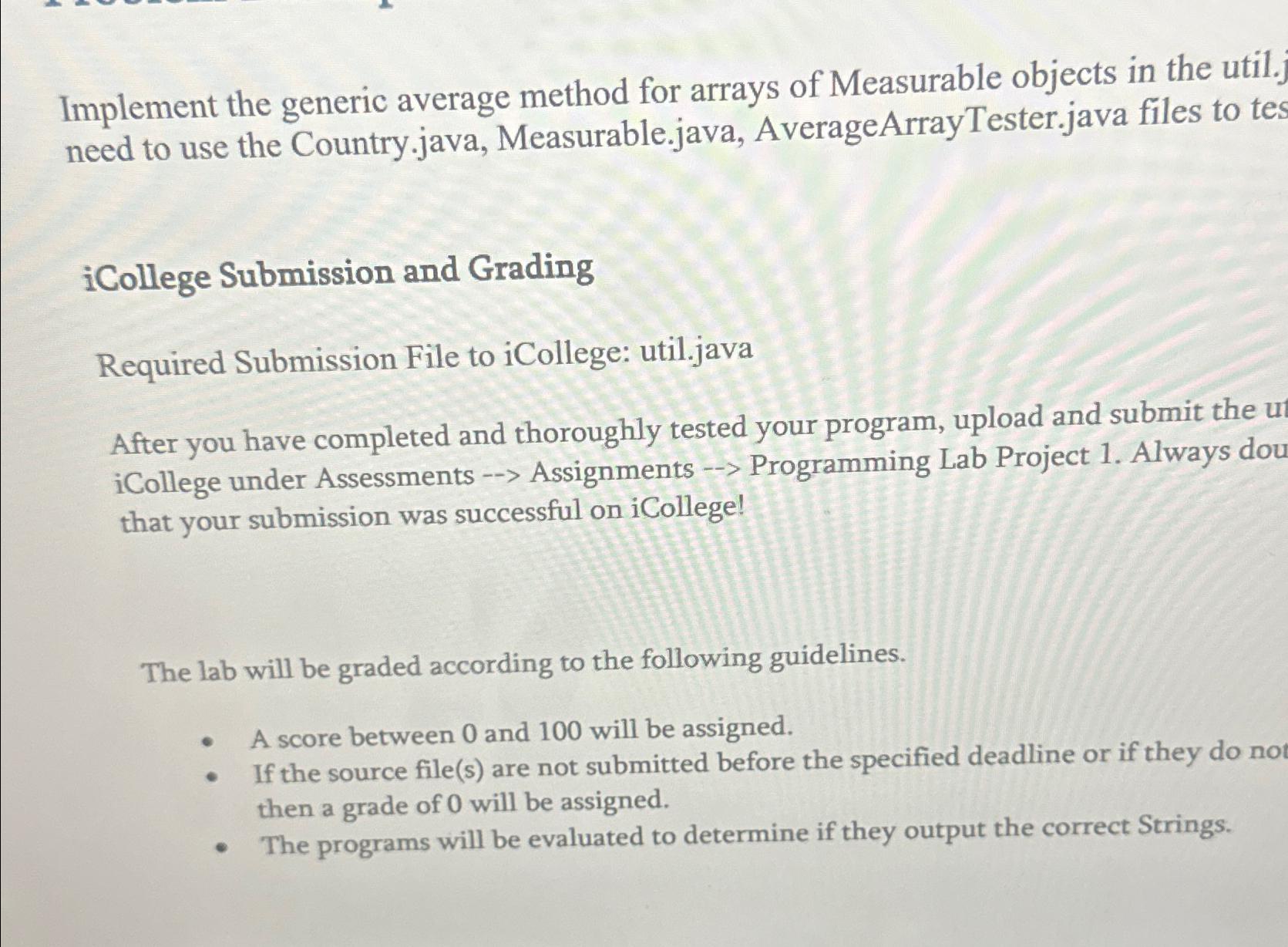 Solved Implement the generic average method for arrays of | Chegg.com
