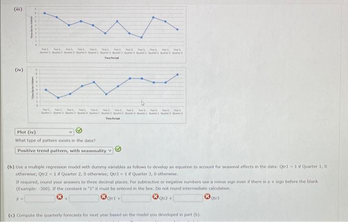 Consider the following time series data. (a) Choose | Chegg.com