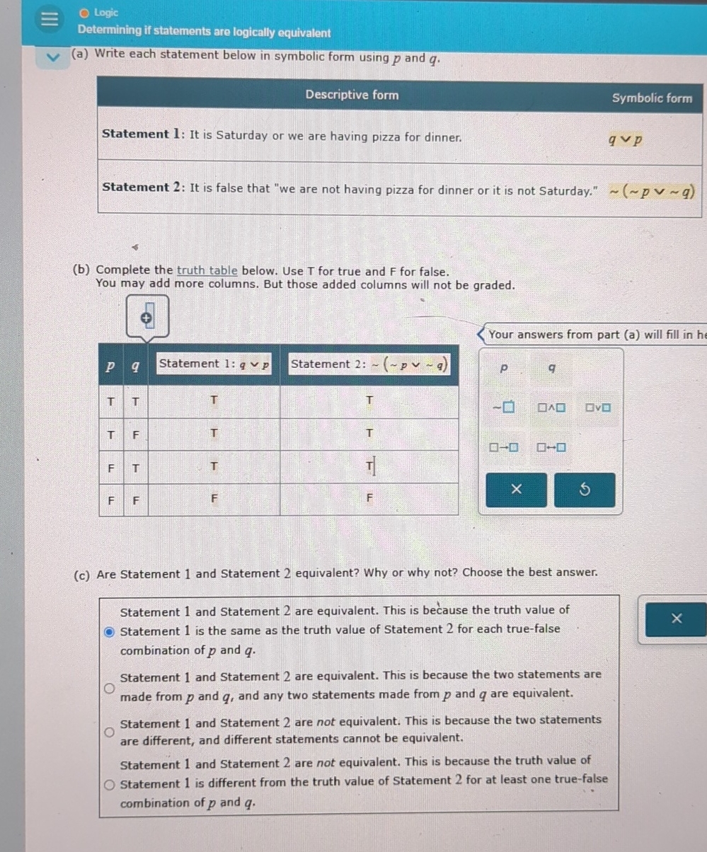 Solved Log cDetermining if statements are logically | Chegg.com