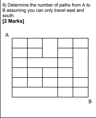 Solved Determine the number of paths from A ﻿toB ﻿assuming | Chegg.com