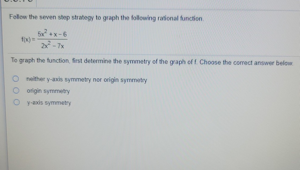 Solved 3.5.57 Follow the seven step strategy to graph the | Chegg.com