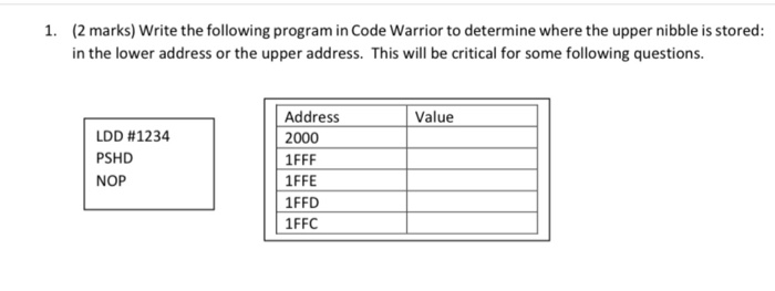 Solved 1. (2 marks) Write the following program in Code | Chegg.com