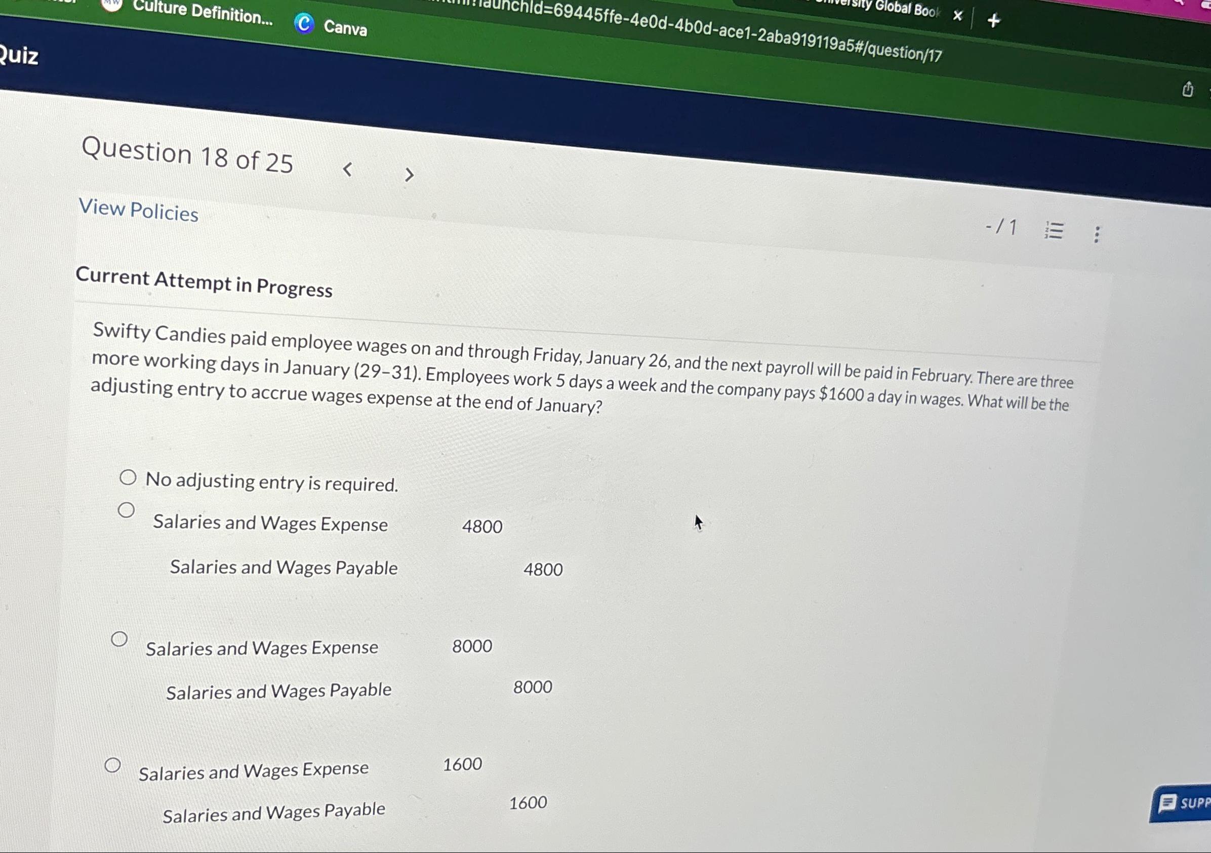 Solved Question 18 ﻿of 25View PoliciesCurrent Attempt in | Chegg.com