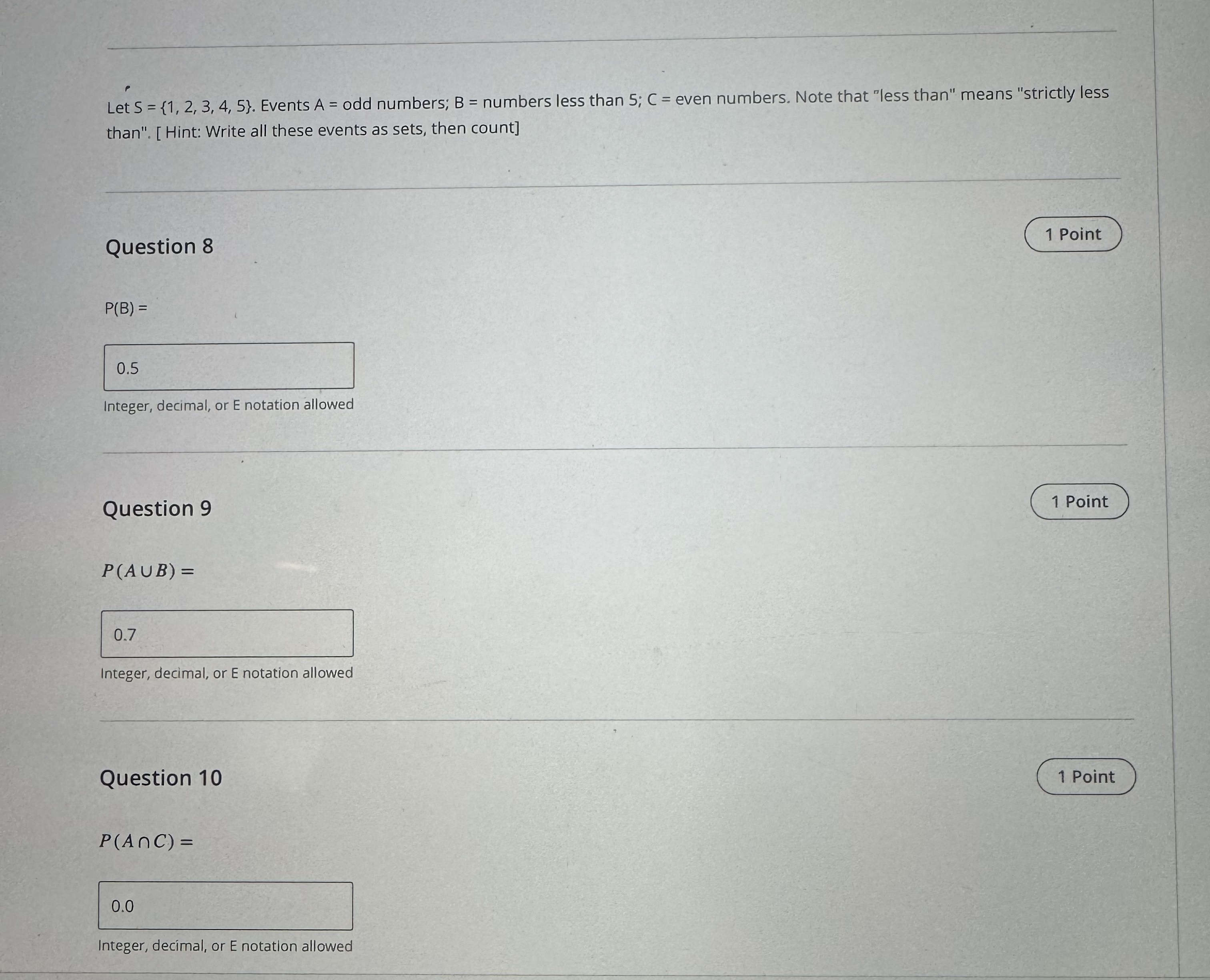 Solved Let S={1,2,3,4,5}. ﻿Events A= ﻿odd numbers; B= | Chegg.com