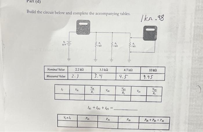Solved Build the circuit below and complete the accompanying | Chegg.com