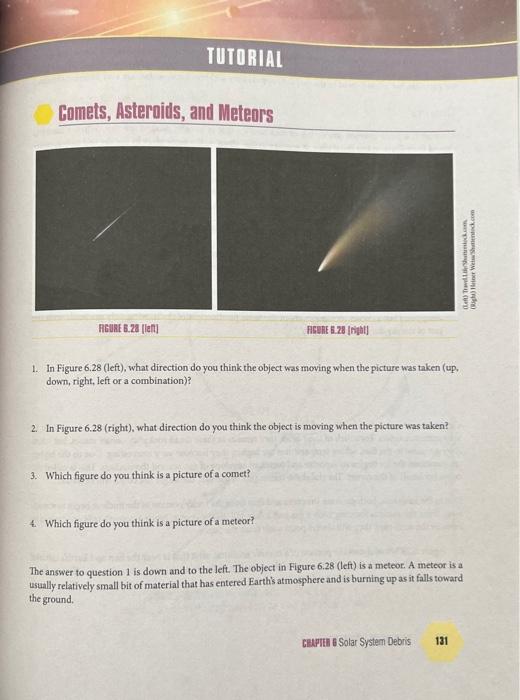Solved Comets, Asteroids, and Meteors 1. In Figure 6.28 | Chegg.com