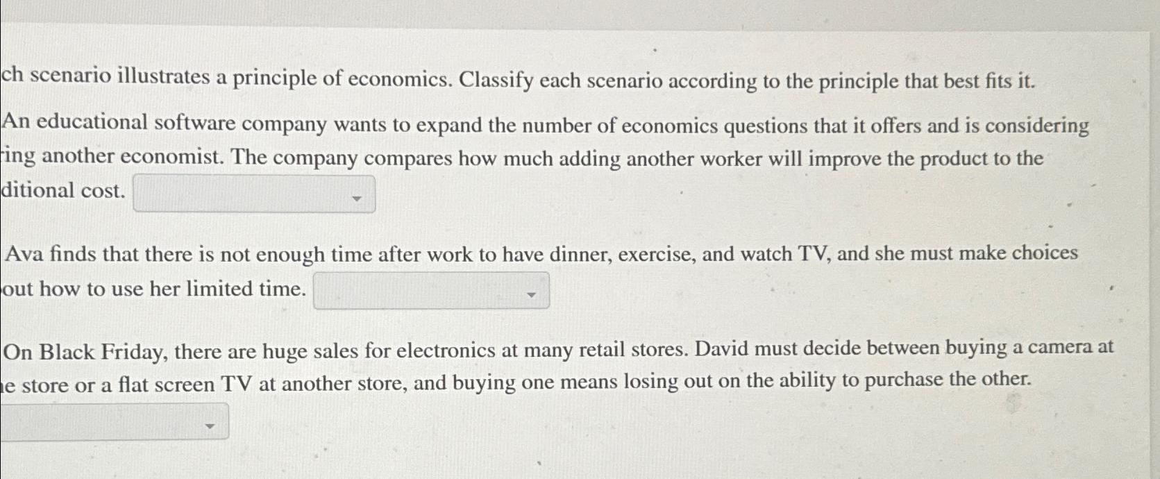 Solved ch scenario illustrates a principle of economics. | Chegg.com