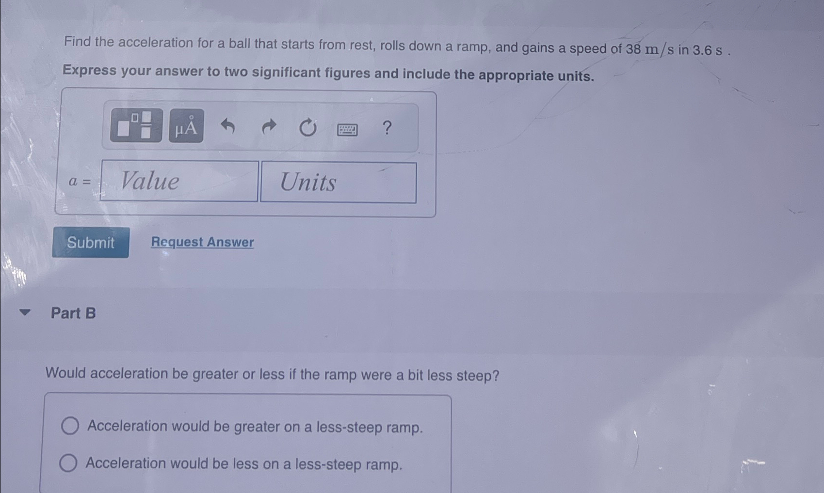 Solved Find the acceleration for a ball that starts from | Chegg.com
