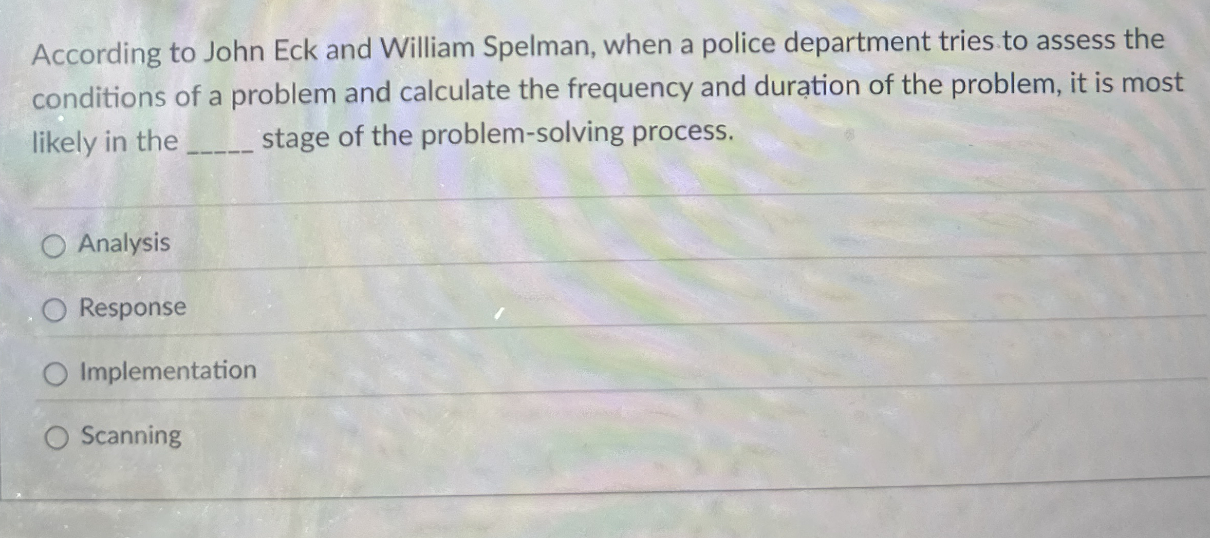 Solved According to John Eck and William Spelman, when a | Chegg.com