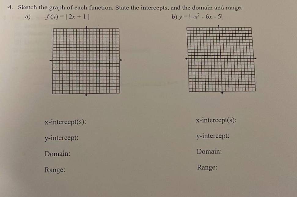 4. Sketch the graph of each function. State the | Chegg.com