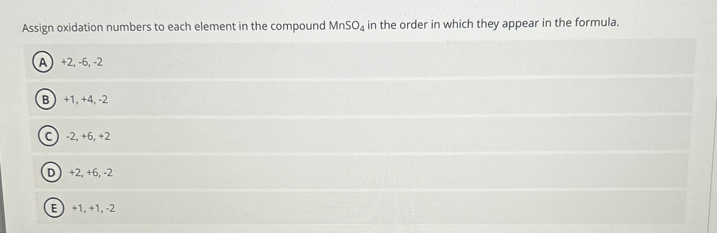 Solved Assign oxidation numbers to each element in the | Chegg.com