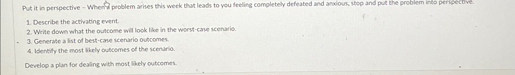 Solved Put it in perspective - ﻿When problem arises this | Chegg.com