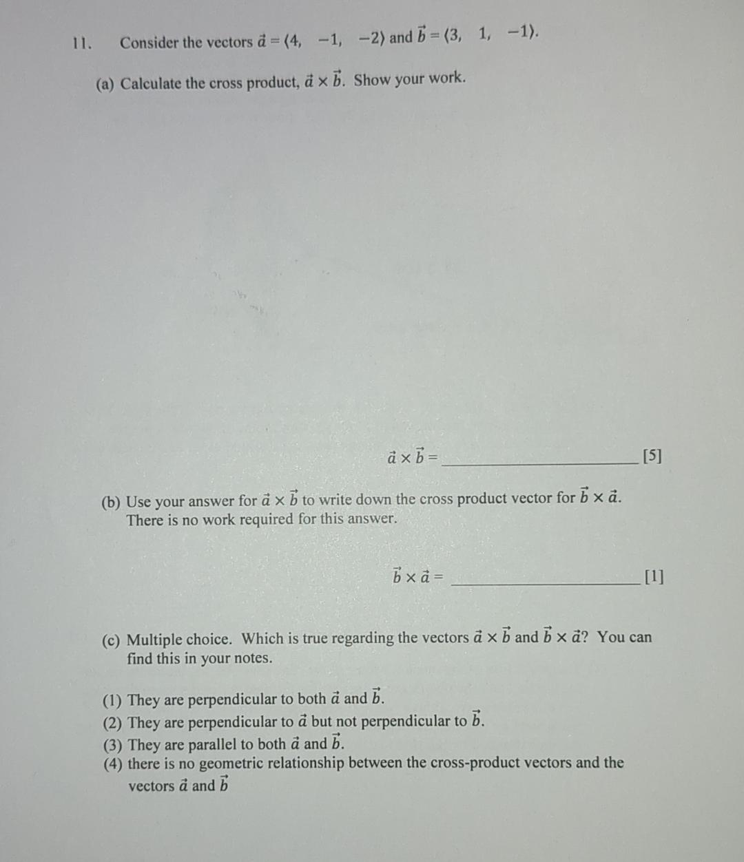 Solved Consider the vectors vec(a)=(:4,-1,-2:) ﻿and | Chegg.com