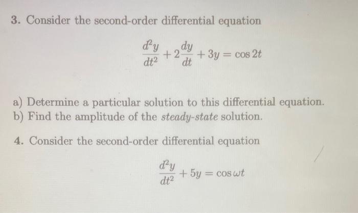 Solved 3. Consider the second-order differential equation | Chegg.com