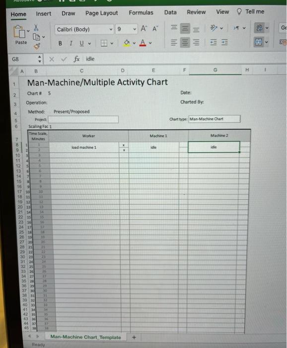 Solved Construct a Man Machine Chart / Multiple Activity | Chegg.com