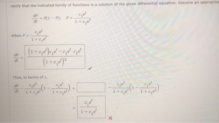Solved P= Verify that the indicated family of functions is a | Chegg.com