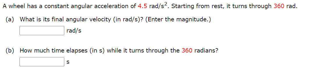 Solved A wheel has a constant angular acceleration of | Chegg.com