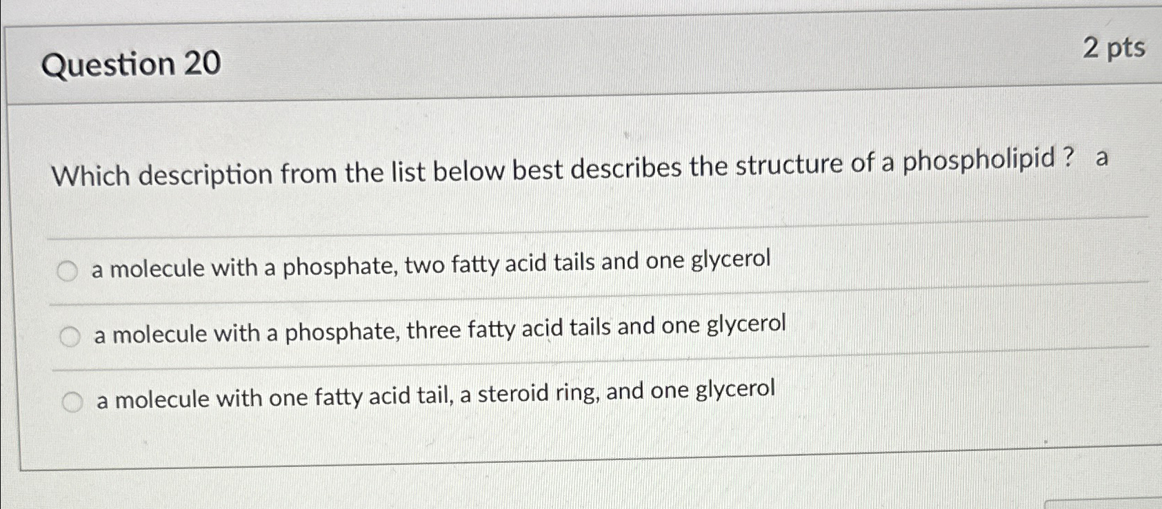 Solved Question 202 ﻿ptsWhich description from the list | Chegg.com
