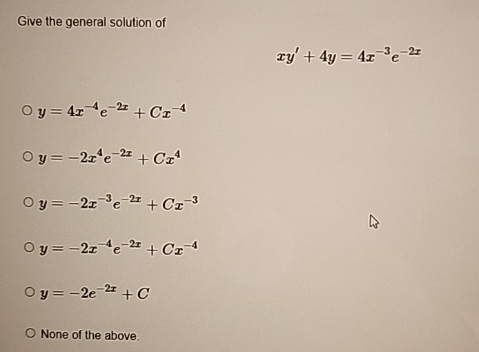 Solved Give the general solution | Chegg.com