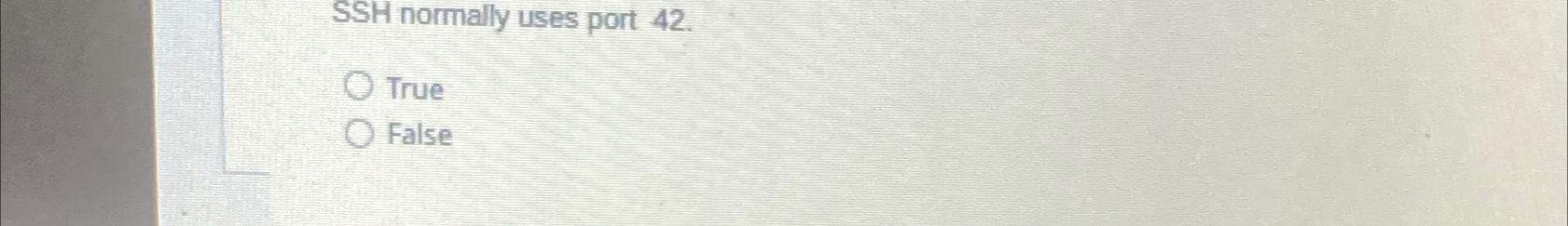 Solved SSH normally uses port 42 .TrueFalse | Chegg.com