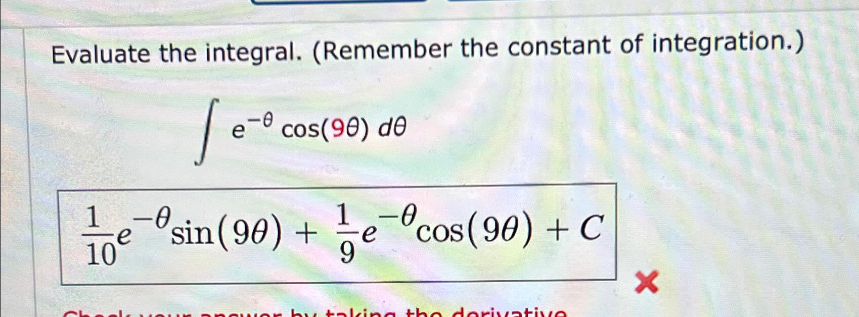 Solved Evaluate the integral. (Remember the constant of | Chegg.com