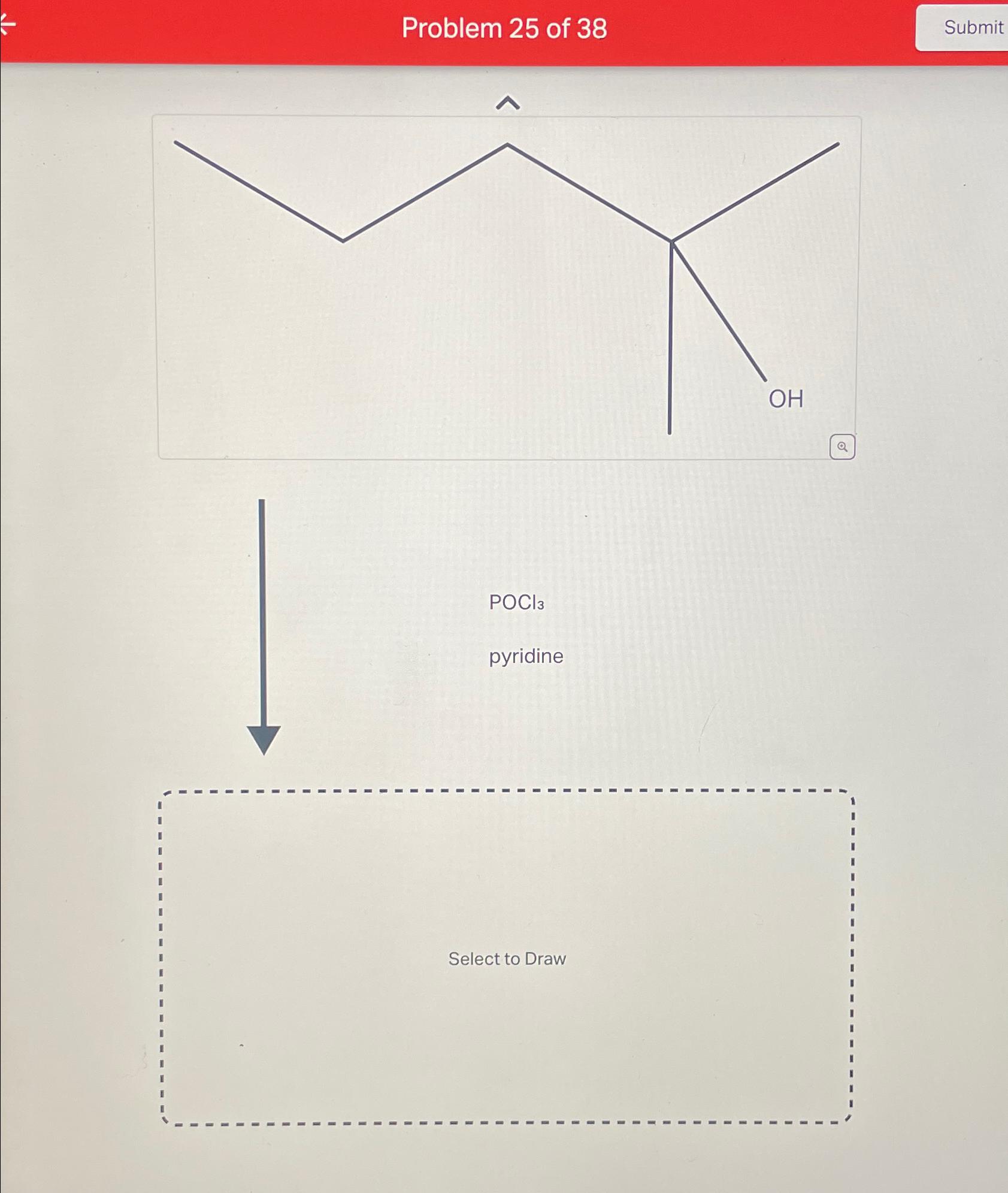Solved Problem 25 ﻿of 38SubmitPOCl3pyridineSelect to Draw | Chegg.com