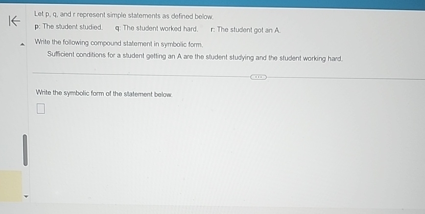 Solved Let p,q, ﻿and r ﻿represent simple statements as | Chegg.com