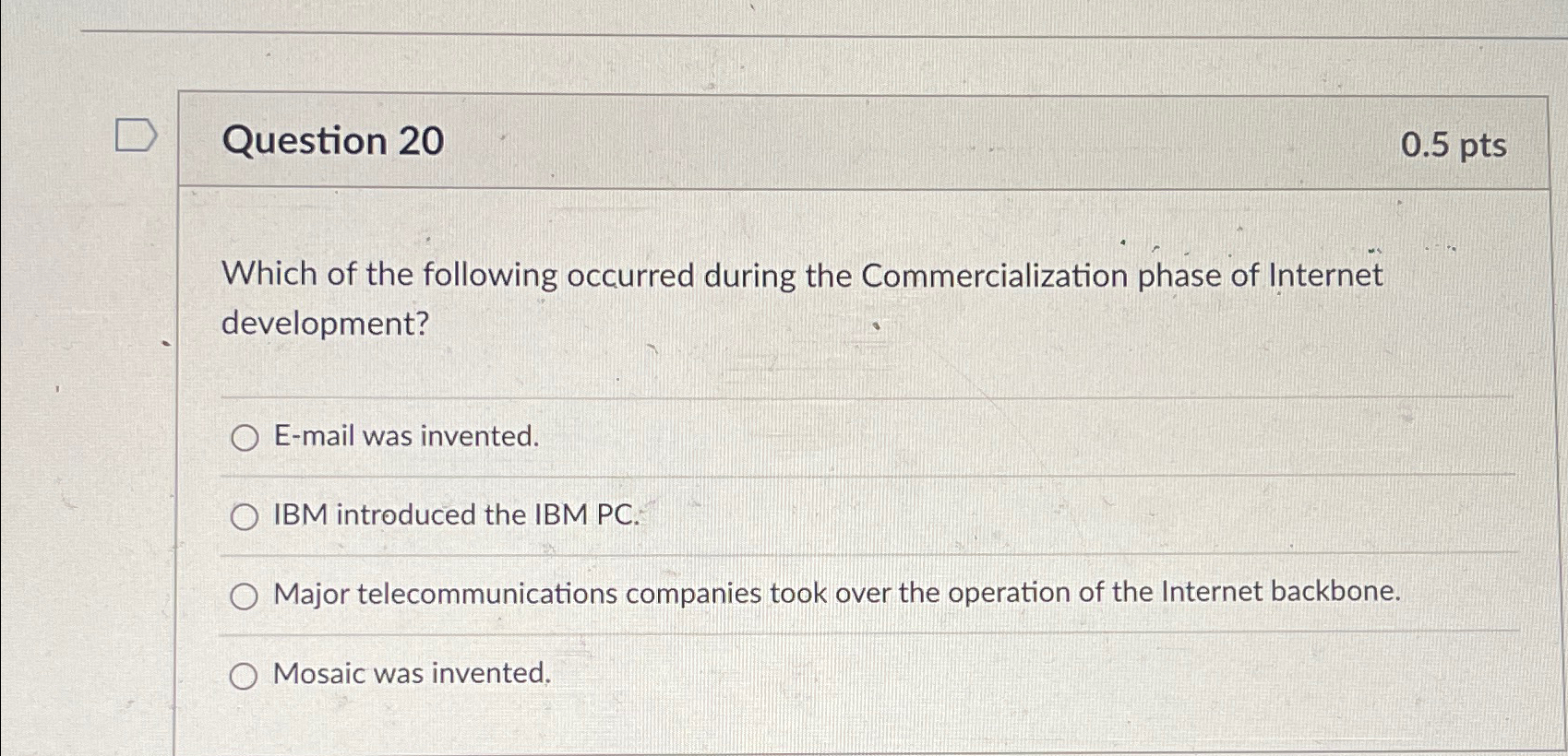 Solved Question 200.5ptsWhich of the following occurred | Chegg.com
