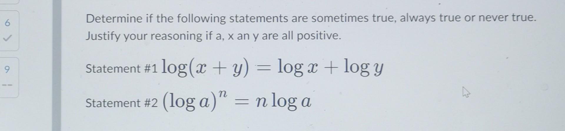 Solved Determine if the following statements are sometimes | Chegg.com