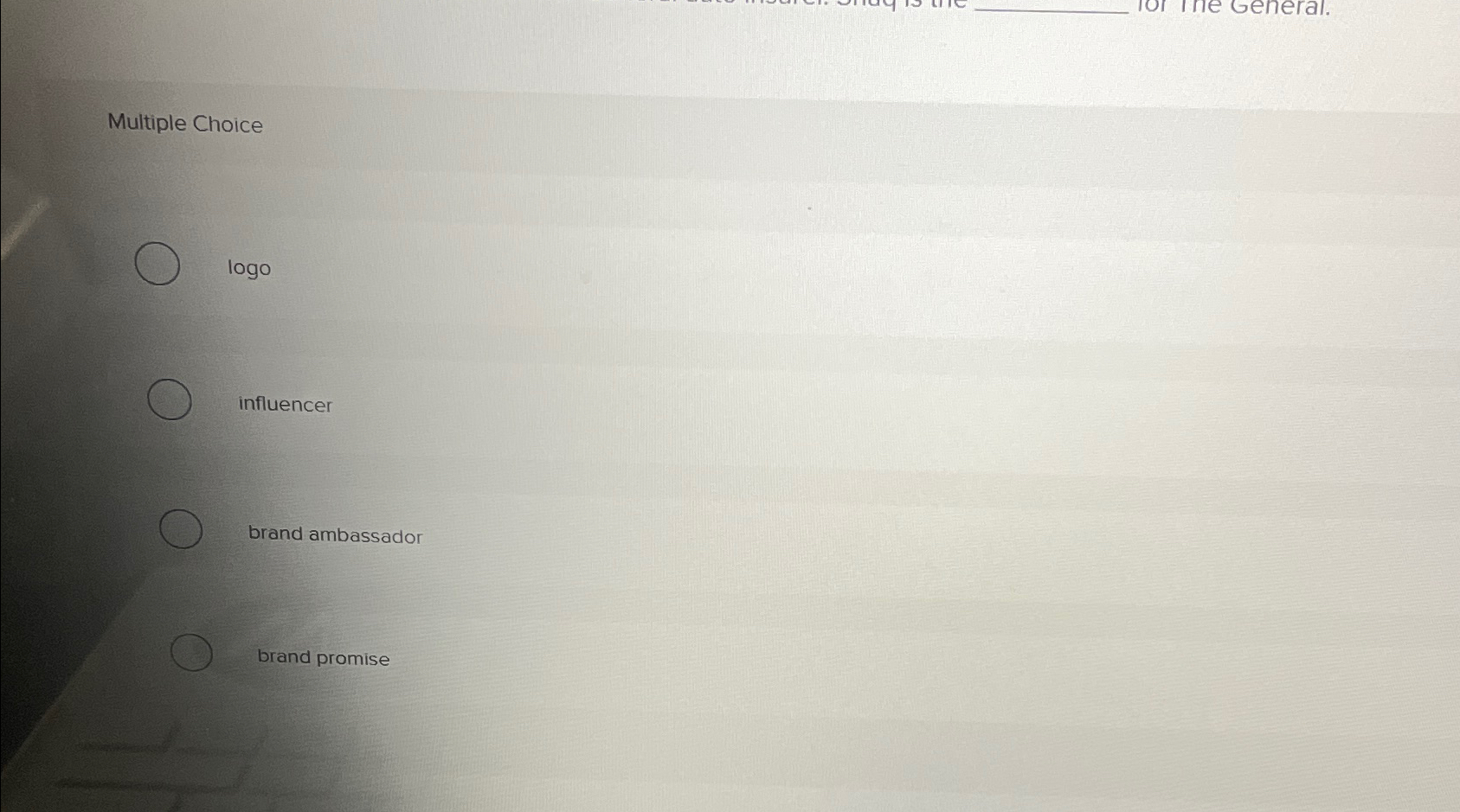 Solved Multiple Choicelogoinfluencerbrand ambassadorbrand | Chegg.com