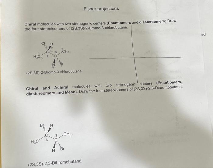Solved 1. Chiral molecules with two stereogenic centers | Chegg.com
